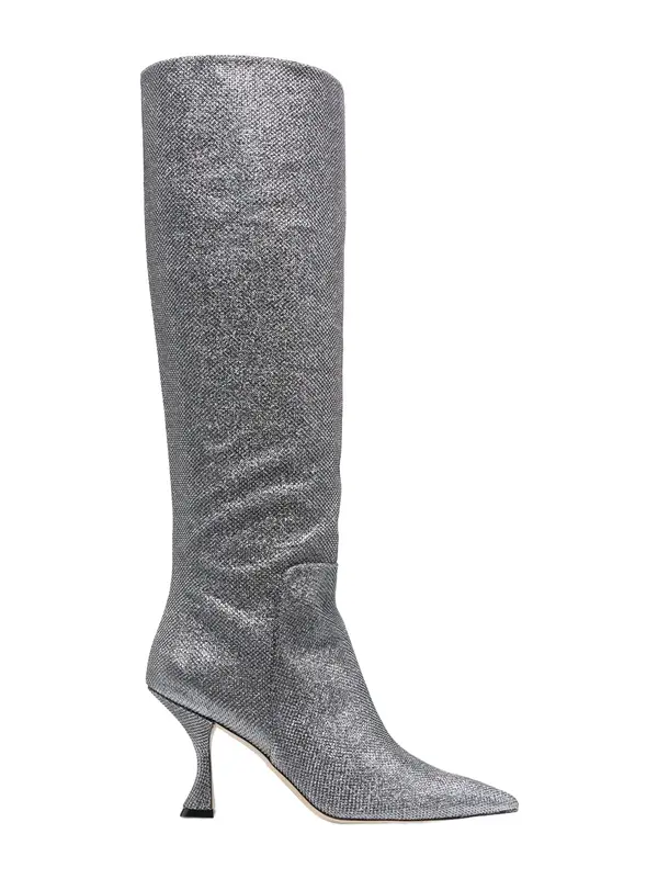 STUART WEITZMAN Crystal-embellished Boots - Silver