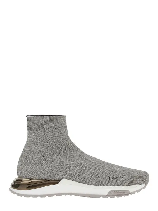 FERRAGAMO Logo-print Sock Sneakers - Grey