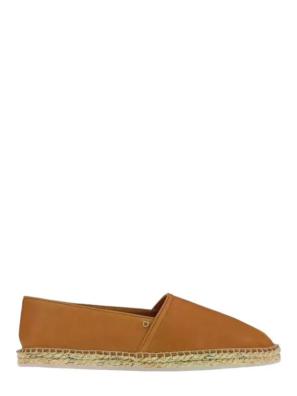 FERRAGAMO Topstitch Detail Espadrilles - Brown