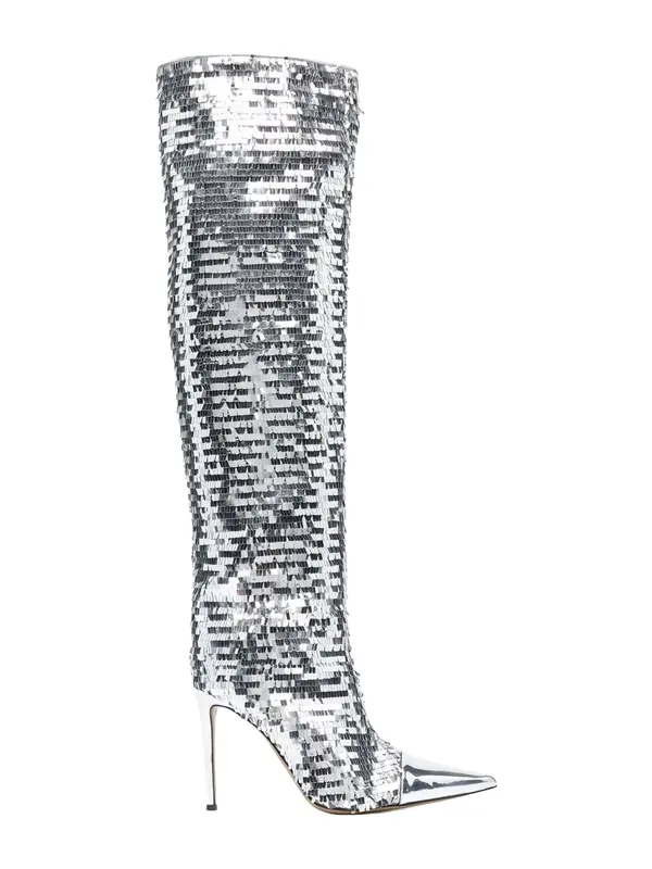 Alexandre Vauthier Clem Sequinned Knee-high Boots - Silver