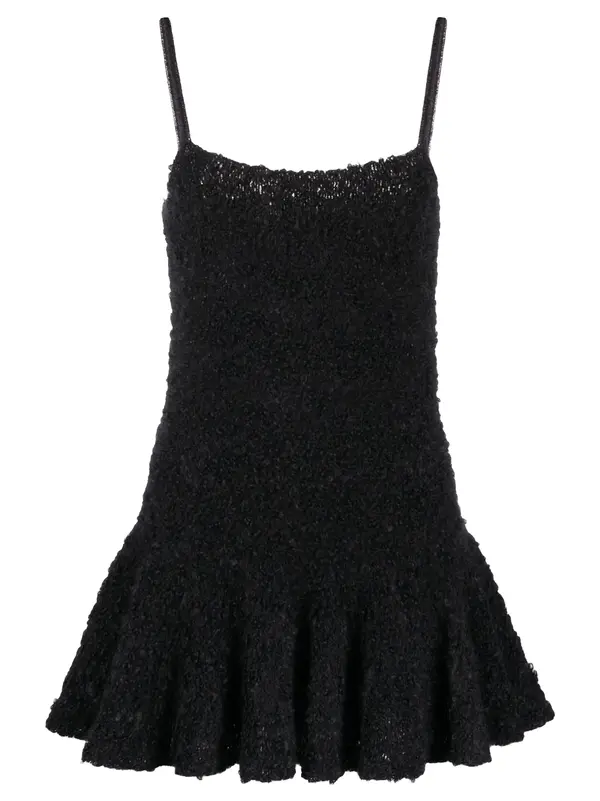 JIL SANDER Bouclé Knitted Minidress - Black