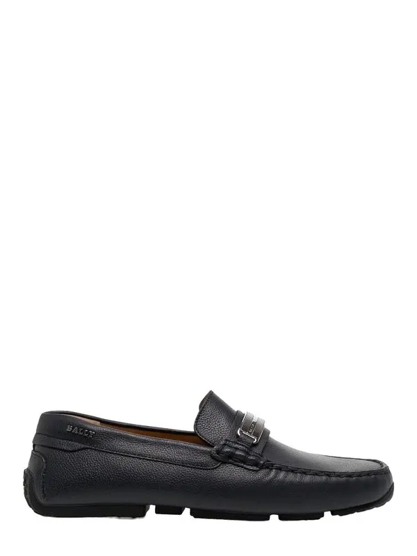 Bally Logo-plaque Round-toe Loafers - Black