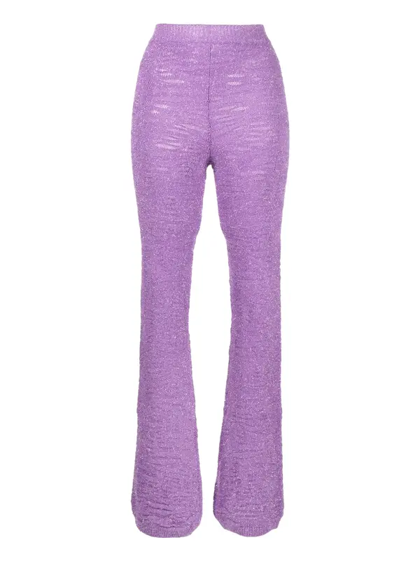 MARCO RAMBALDI Tinsel-detail Knit Trousers - Purple