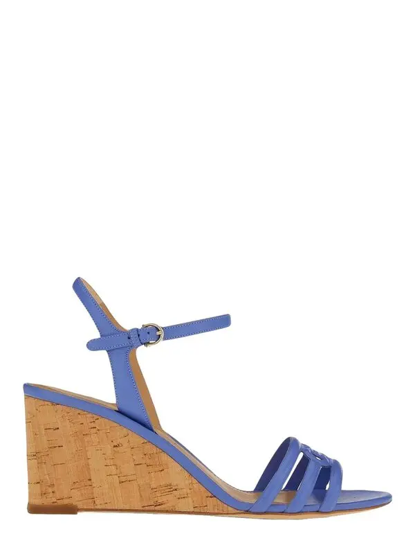 FERRAGAMO Gancini 70mm Wedge Sandals - Blue