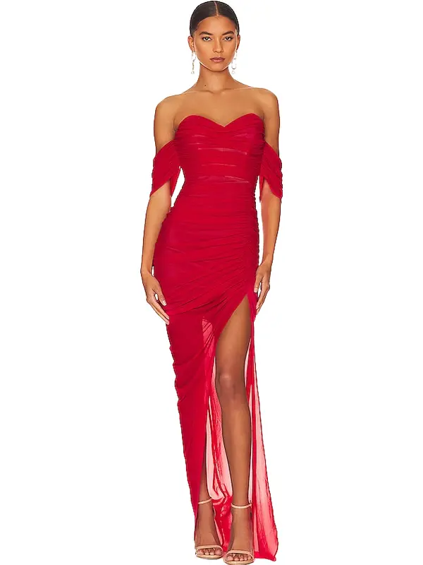 NOOKIE Dita Mesh Gown - Red