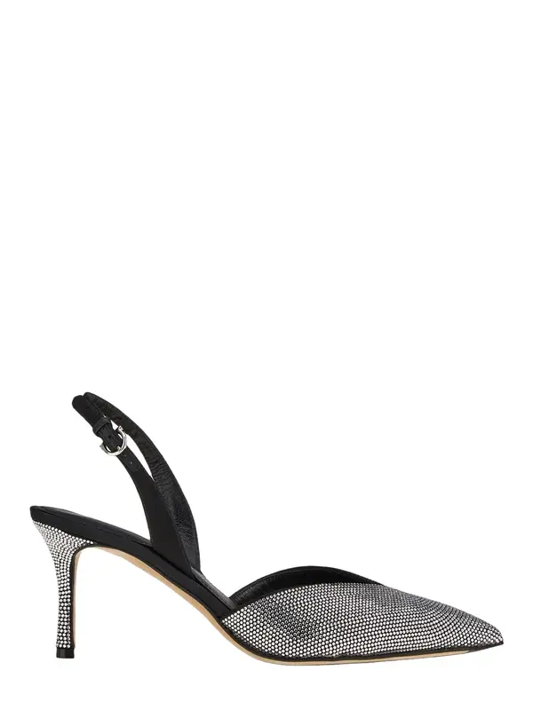 FERRAGAMO Crystal Embellished Slingback Pumps - Black