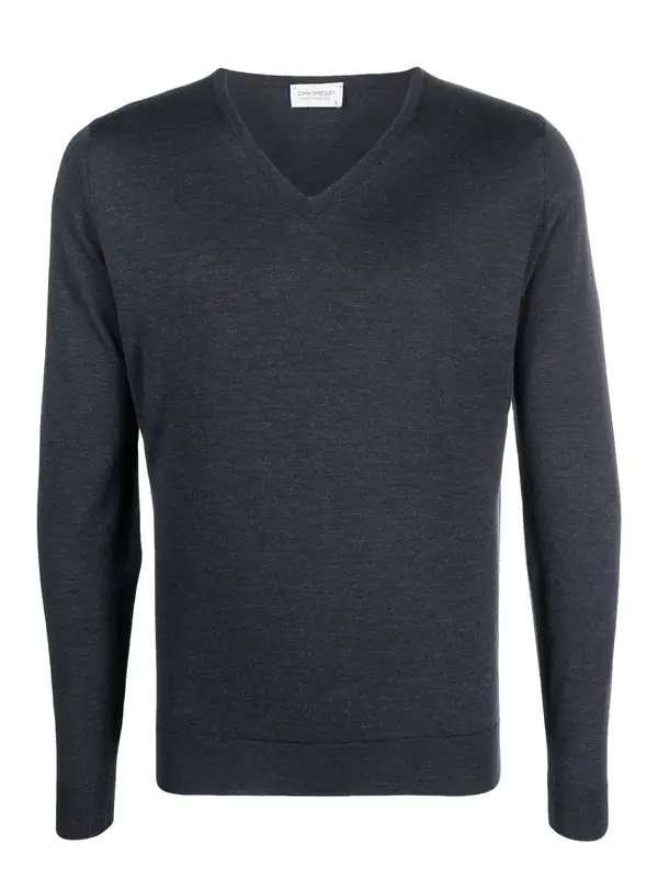 John Smedley V-neck Long-sleeved Jumper - Grey