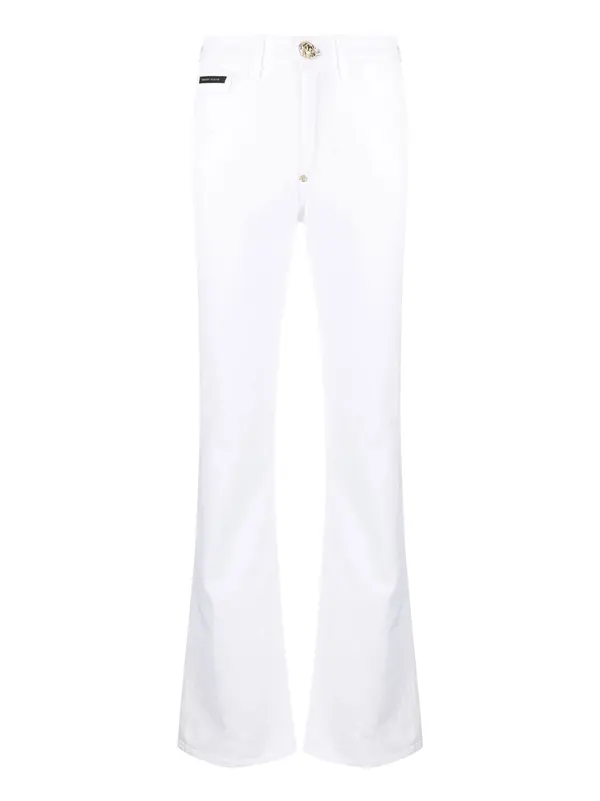 Philipp Plein High-waisted Flared Jeans - White