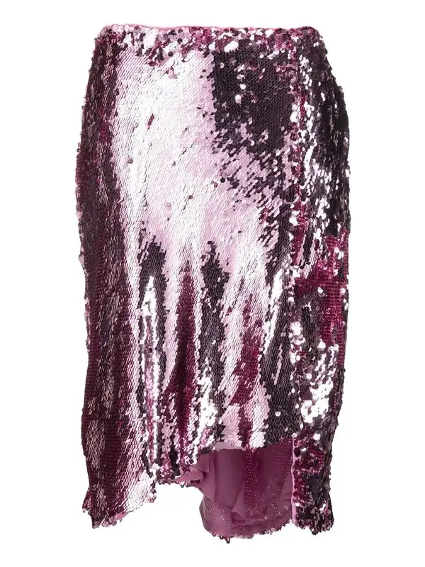3.1 Phillip Lim Asymmetric Sequinned Midi Skirt - Pink