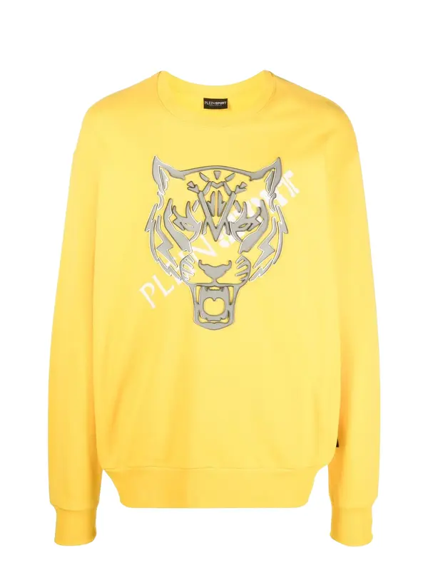 PLEIN SPORT Tiger Head Long-sleeve Sweatshirt - Yellow