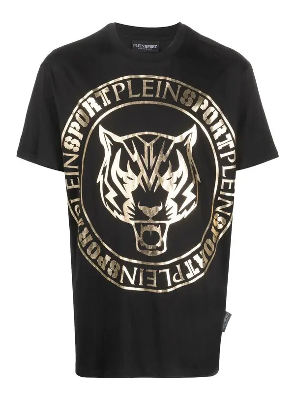 PLEIN SPORT Tiger Logo-print T-shirt - Black