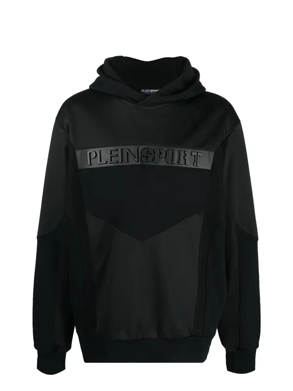 PLEIN SPORT Logo-embossed Hoodie - Black