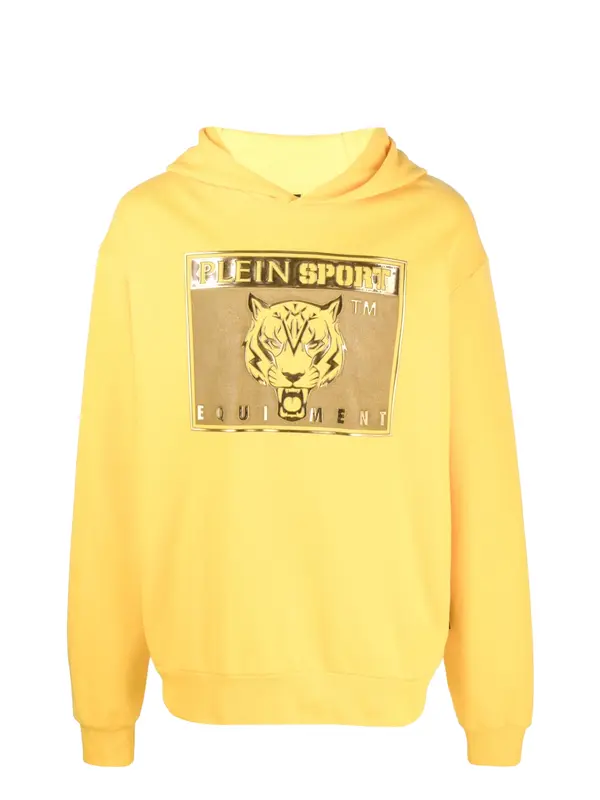 PLEIN SPORT Graphic-print Hoodie - Yellow