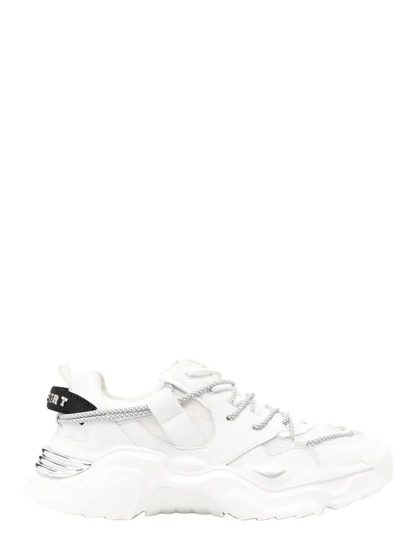 PLEIN SPORT Mesh Panel Lace-up Sneakers - White