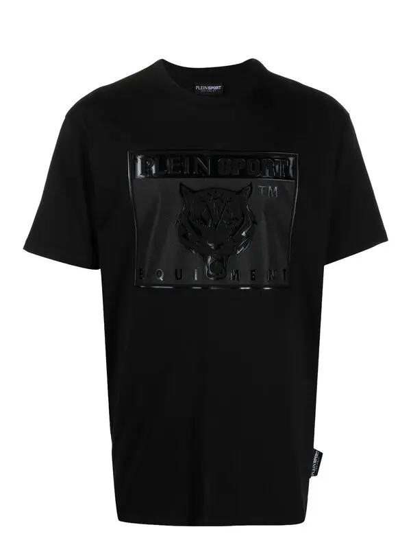 PLEIN SPORT Tiger-head Logo-print T-shirt - Black