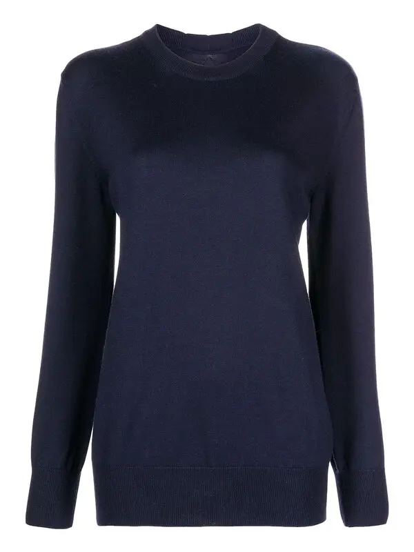 JIL SANDER Crew-neck Merino Wool Sweater - Blue
