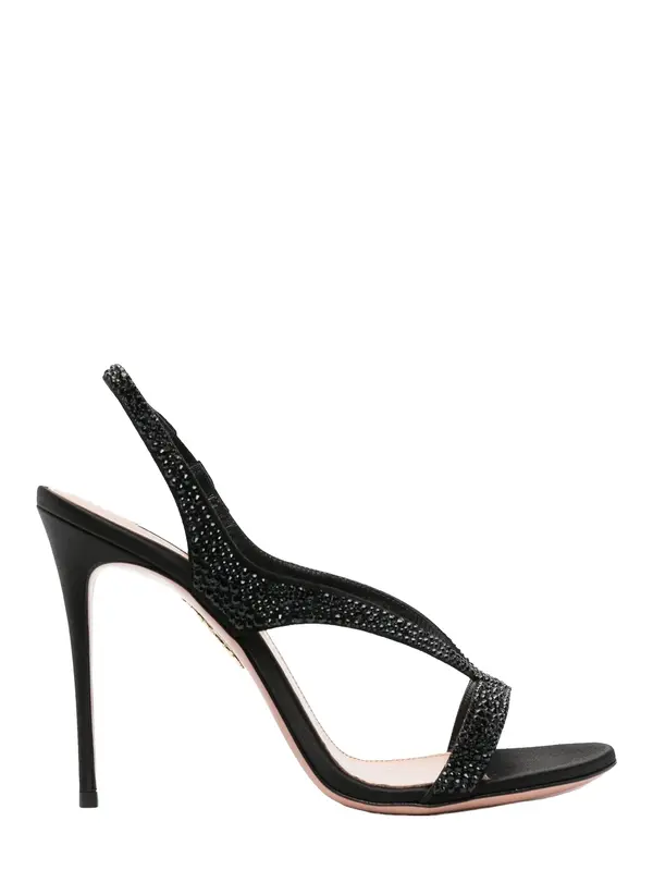 AQUAZZURA Izzy 105mm Crystal-embellished Slingback Sandals - Black
