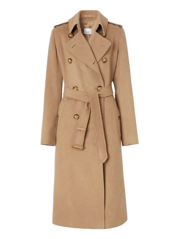 Burberry Kensington Cashmere Trench Coat - Neutrals