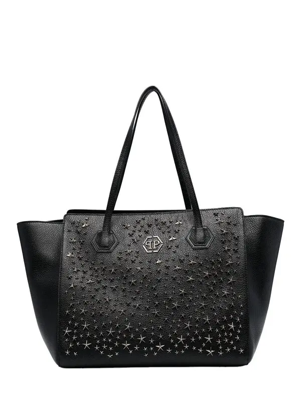 Philipp Plein Star Studded Leather Tote - Black