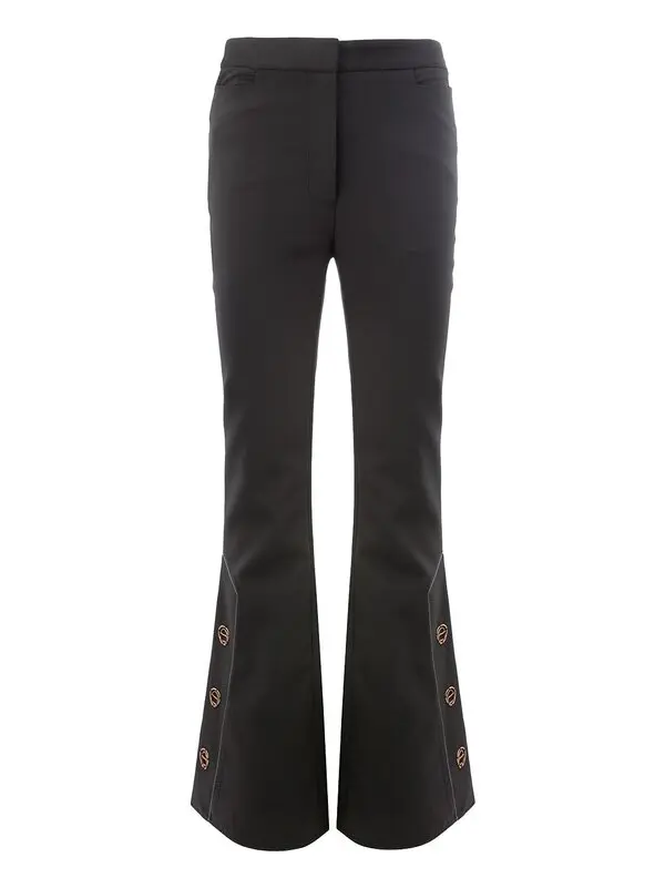 ELLERY Flared Button Trousers - Black