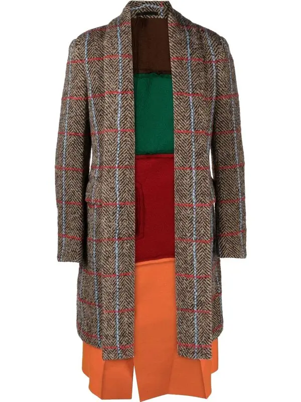 Comme Des Garçons Herringbone Tweed Reversible Overcoat - Brown