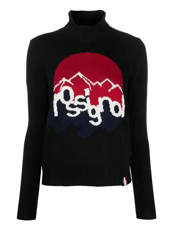 Rossignol Intarsia-knit Roll Neck Jumper - Black