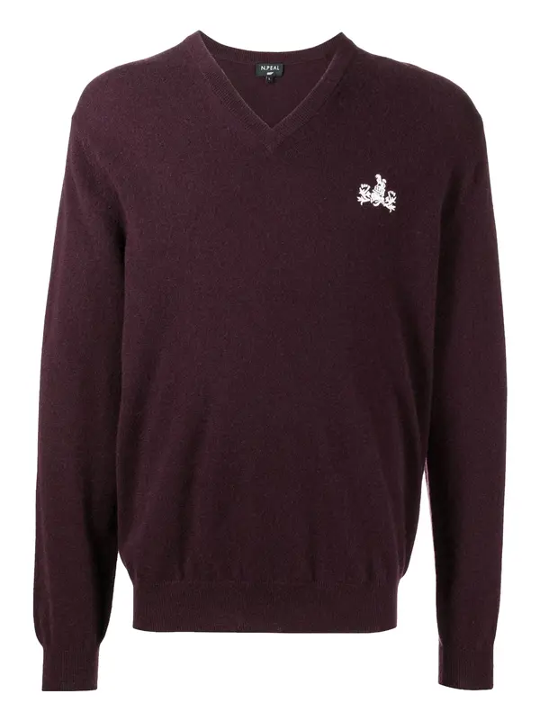 N.peal Chest Logo-print Knit Jumper - Purple