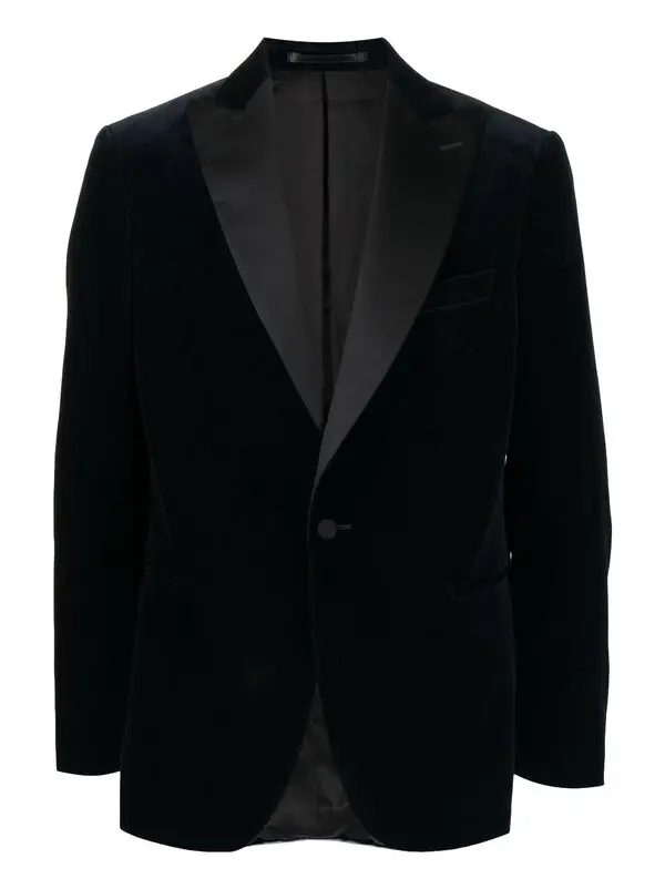 N.peal Velvet-effect Dinner Jacket - Blue