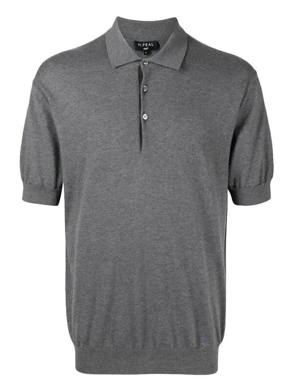 N.peal Melange Short-sleeved Polo Shirt - Grey