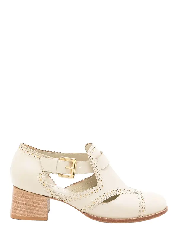STUDIO CHOFAKIAN Cut-out Pumps - White