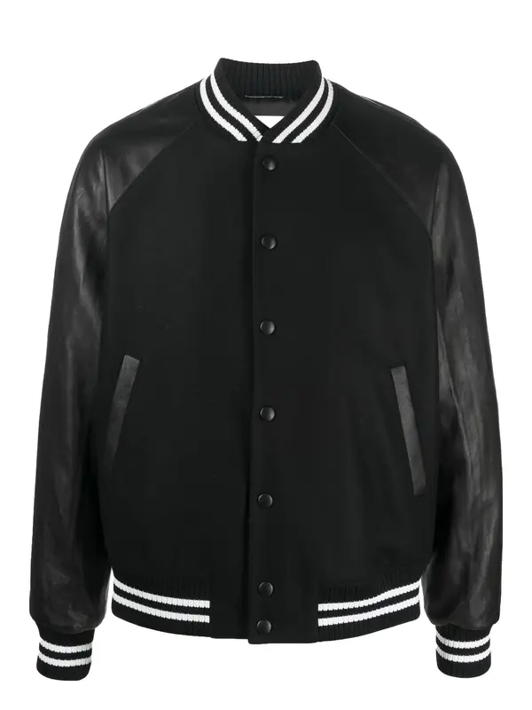 PT TORINO Contrast-sleeve Bomber Jacket - Black