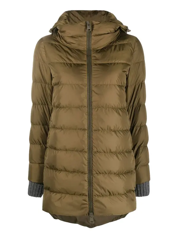 Herno Hooded Feather Down Coat - Green