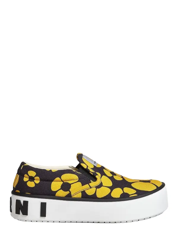Marni Floral-print Sneakers - Yellow