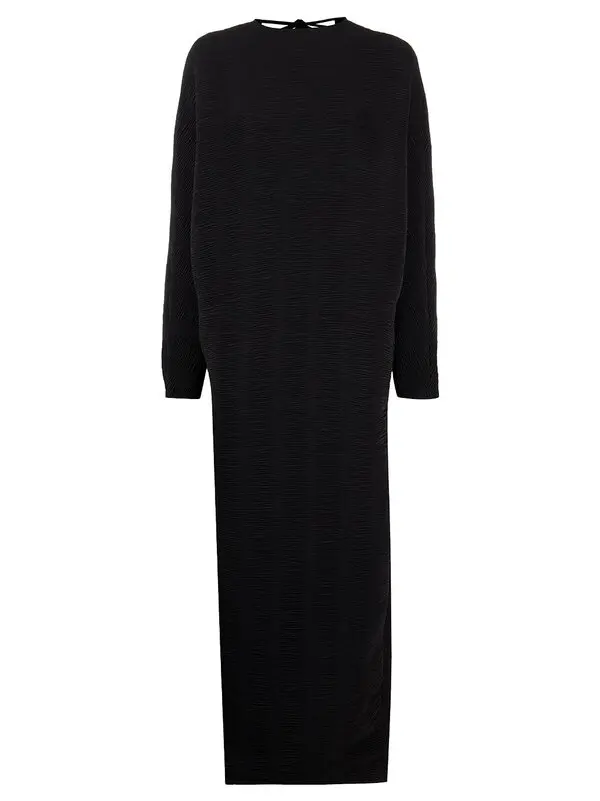 RÓHE Emerson V-back Plissé-effect Midi Dress - Black