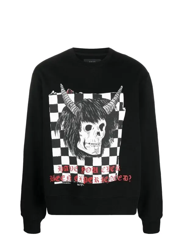 Amiri Cotton Graphic Print Sweatshirt - Black