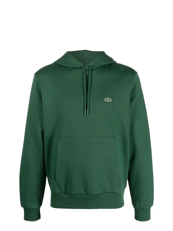Lacoste Logo-patch Drawstring Hoodie - Green