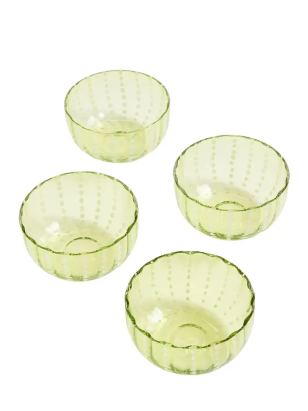 ZAFFERANO Perle Small Bowl Set Of 4 - Apple Green