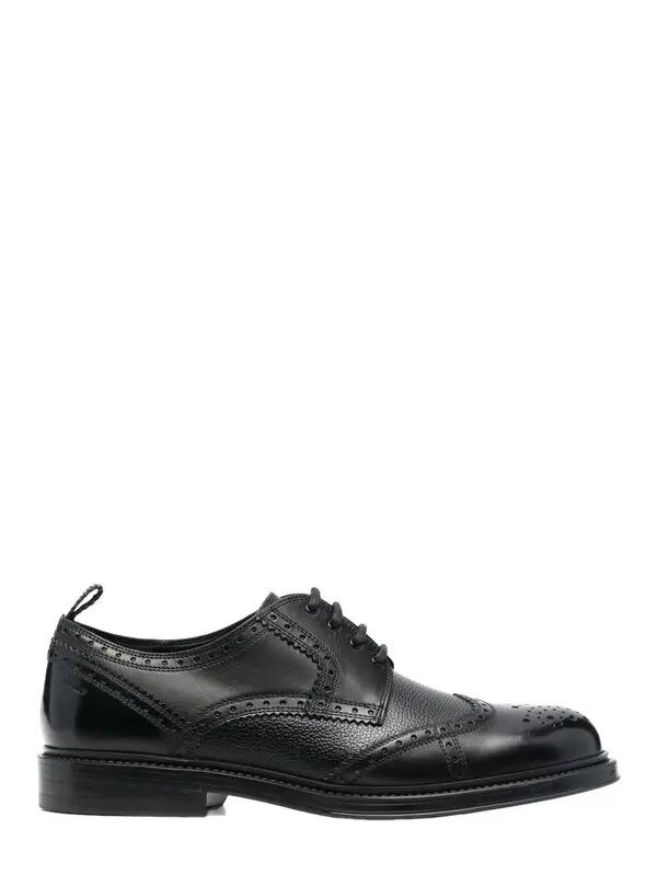 Bally Leather Brogue Shoes - Black