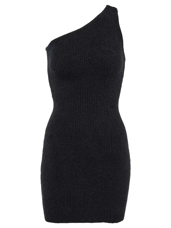 Wardrobe.NYC Ribbed Mini Dress - Black