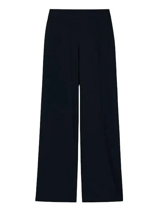 Giorgio Armani Wool Crepe Cropped Trousers - Black
