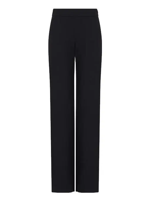 Giorgio Armani Wool Crepe Cropped Trousers - Blue / Navy