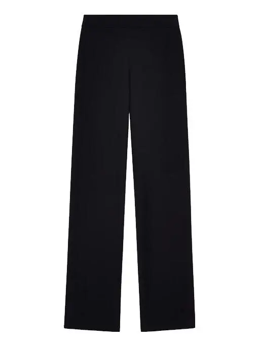Giorgio Armani Wool Crepe Cropped Trousers - Blue / Navy