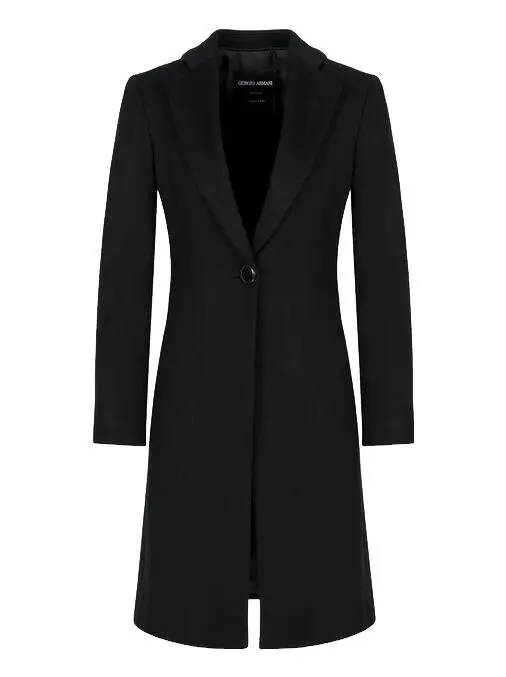 Giorgio Armani Pure Cashmere Single-breasted Coat - Black