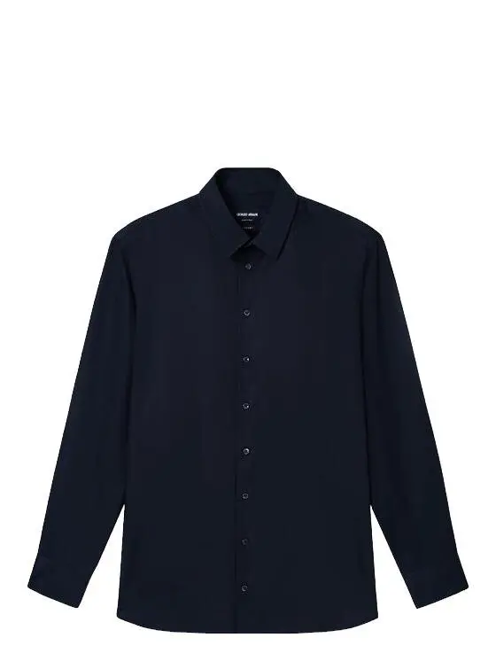 Giorgio Armani Luxury Cotton Twill Shirt - Black