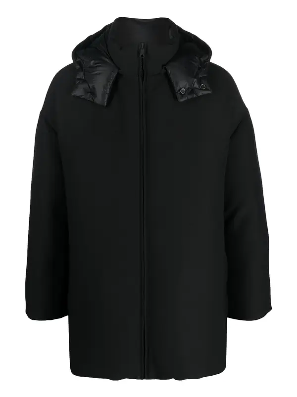 Valentino Garavani Zip-up Hooded Coat - Black