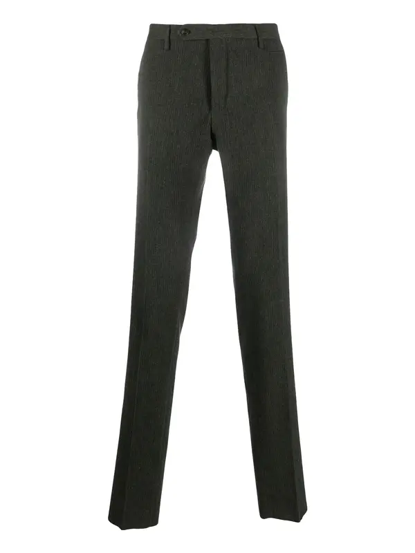 Incotex Pinstripe Chenille Trousers - Green