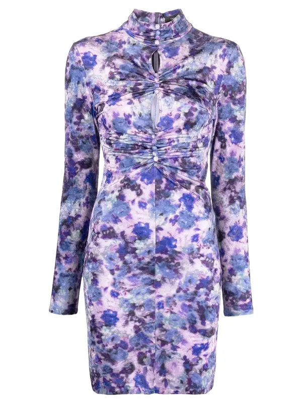 Isabel Marant Abstract-print Minidress - Purple