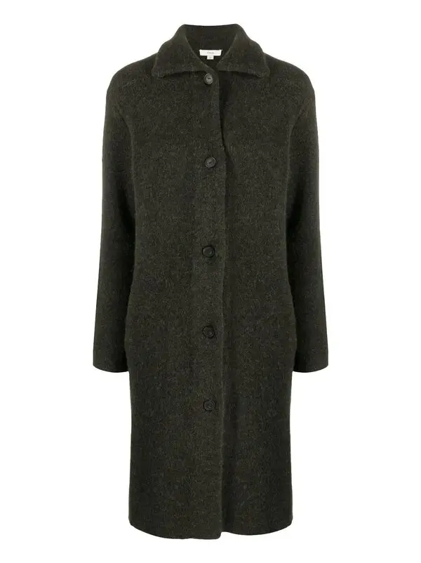Vince Single-breasted Cardigan Coat - Green