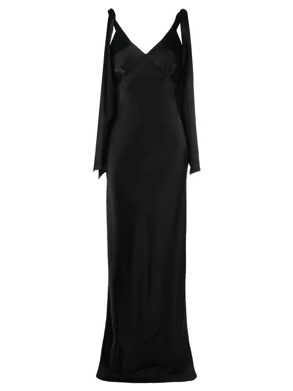 V:PM ATELIER Satin-finish Gown - Black