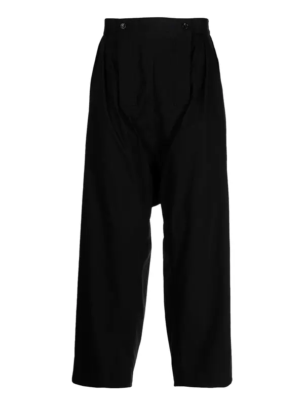 Comme Des Garçons Loose-fit Pleat-detail Trousers - Black